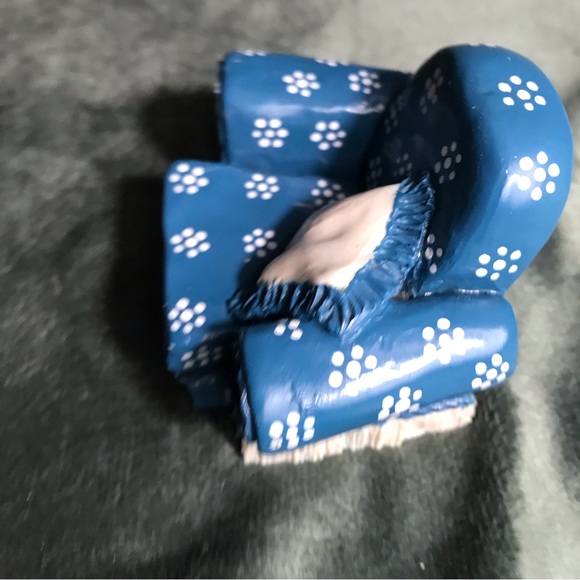 Peter Fagan | Art | Peter Fagan Blue Chair White Flowers Vintage Figure ...